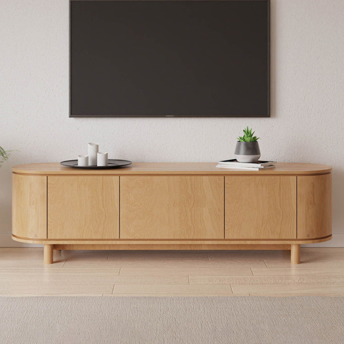 Temple & Webster Premium Cannes Curved Entertainment TV Unit