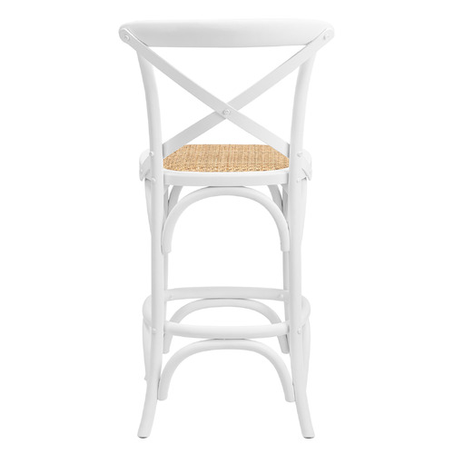 Temple & Webster 65cm Bella Cross Back Solid Birch Wood Bar Stool