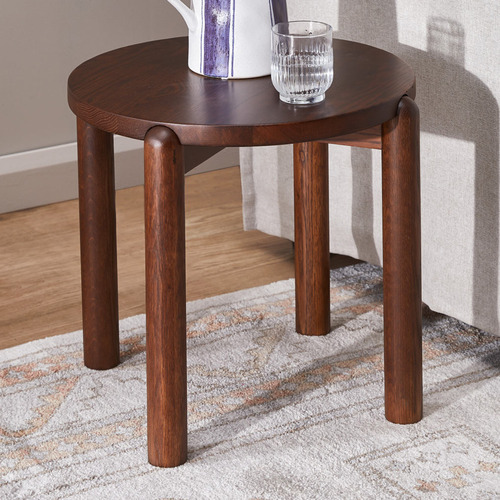 Temple & Webster Caterina Solid Oak Side Table
