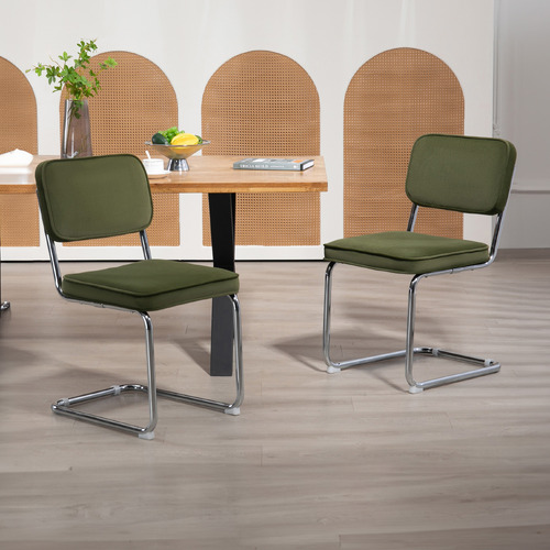 Temple & Webster Martin Cesca Replica Cantilever Velvet Dining Chairs