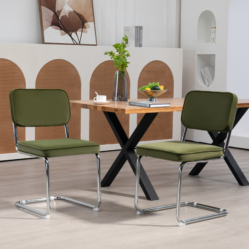 Temple & Webster Martin Cesca Replica Cantilever Velvet Dining Chairs