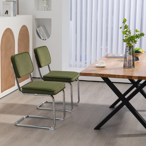 Temple & Webster Martin Cesca Replica Cantilever Velvet Dining Chairs