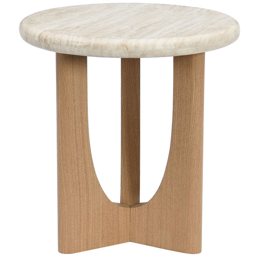 Temple & Webster Annalisa Travertine Stone Side Table