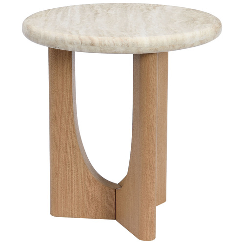 Temple & Webster Annalisa Travertine Stone Side Table