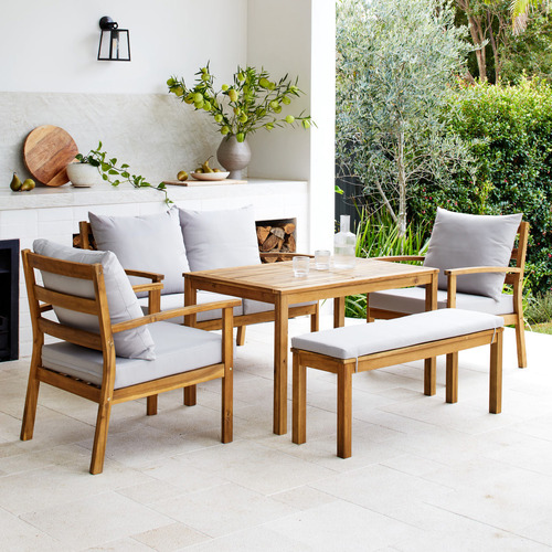 Temple & Webster 6 Seater Almora Outdoor Lounge Dining Set