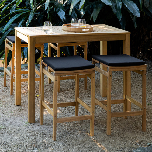 4 Seater Verona Wooden Outdoor Bar Table Set