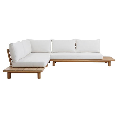 Temple & Webster 5 Seater Clifton Acacia Wood Outdoor Modular Lounge Set