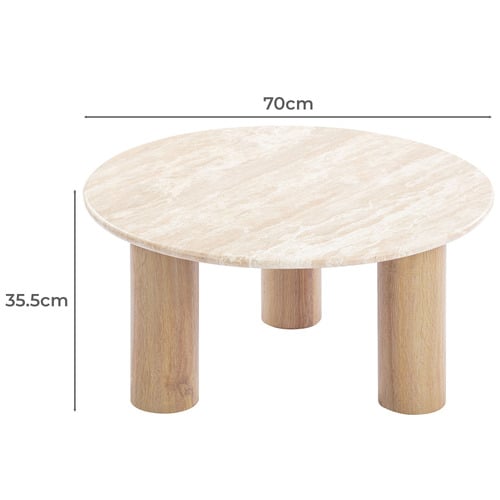 Temple & Webster Arabella Travertine Stone Coffee Table