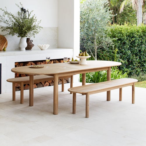 Temple & Webster 8 Seater Corfu Outdoor Extendable Dining Table