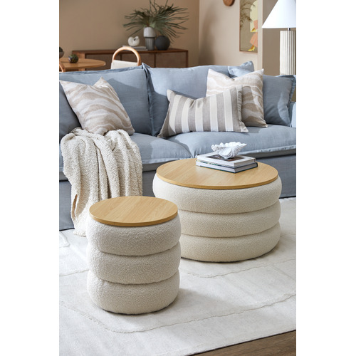 Temple Webster Toby 70cm Teddy Storage Ottoman Coffee Table