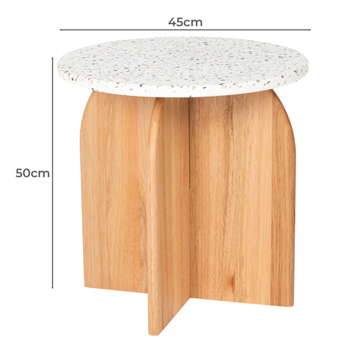 Temple & Webster Vera Terrazzo Outdoor Side Table