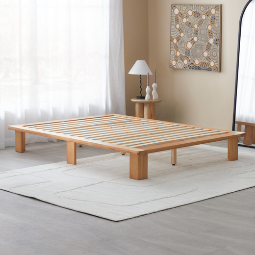 Temple & Webster Ellie Pine Wood Bed Base