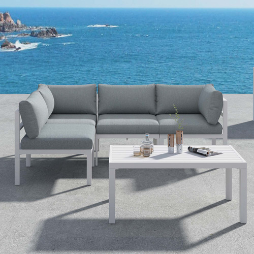 Temple & Webster 4 Seater Cyan Outdoor Lounge Set