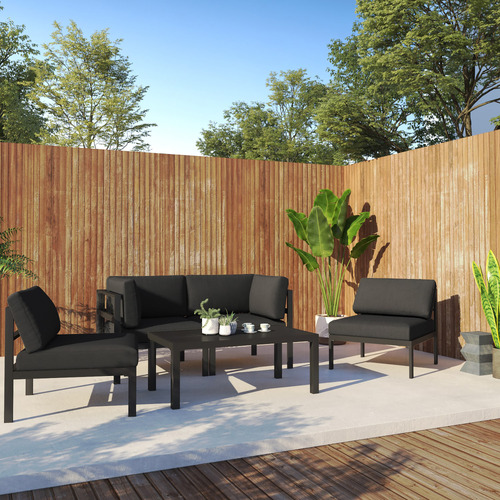 Temple & Webster 4 Seater Cyan Outdoor Lounge Set