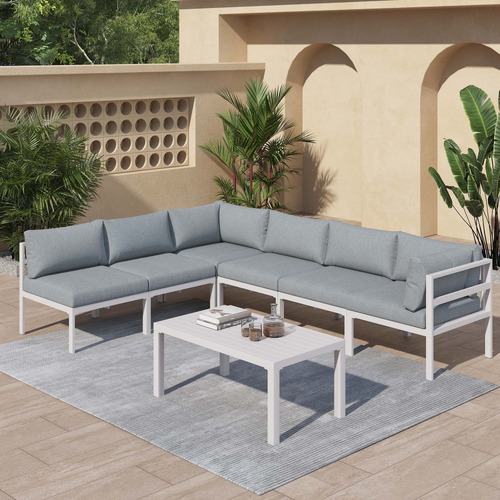 Temple & Webster 6 Seater Lyon Outdoor Lounge Set