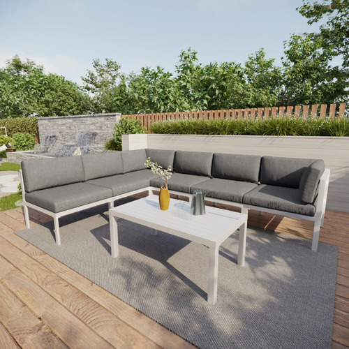 Temple & Webster 6 Seater Lyon Outdoor Lounge Set