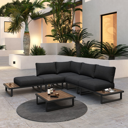 Temple & Webster 5 Seater Kat Outdoor Modular Sofa Set