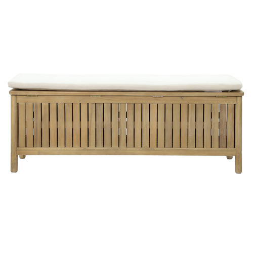 Temple & Webster Portsea Acacia Wood Outdoor Storage Bench