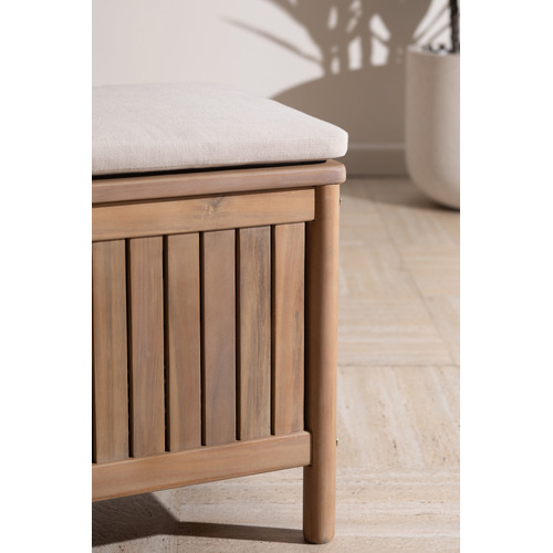 Temple & Webster Portsea Acacia Wood Outdoor Storage Bench