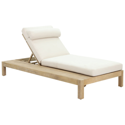 Temple & Webster Seaforth Acacia Wood Sun Lounge