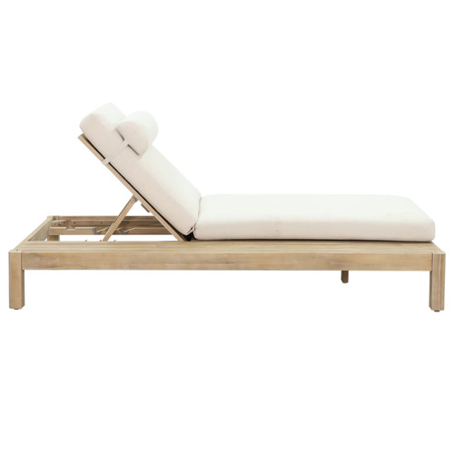 Temple & Webster Seaforth Acacia Wood Sun Lounge