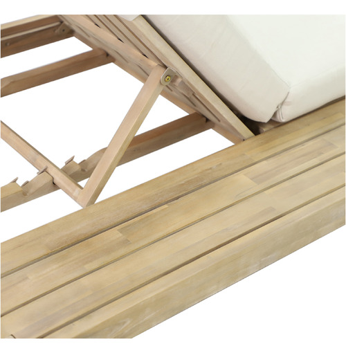 Temple & Webster Seaforth Acacia Wood Sun Lounge