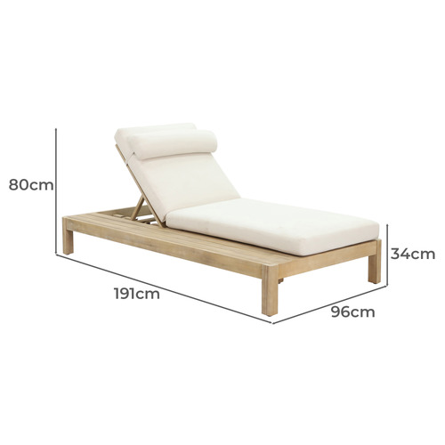 Temple & Webster Seaforth Acacia Wood Sun Lounge