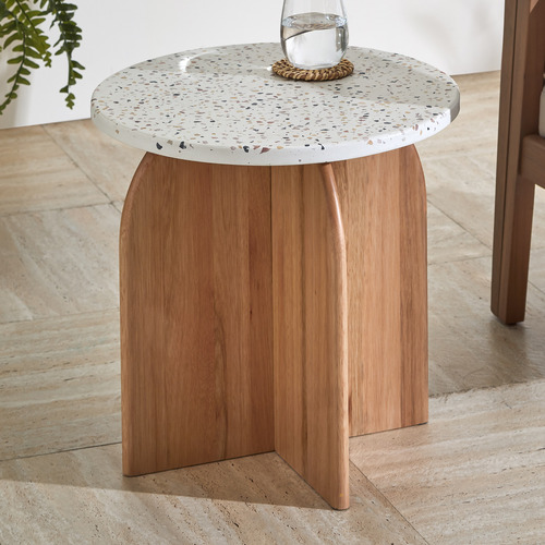 Temple & Webster Vera Terrazzo Outdoor Side Table