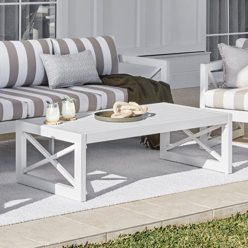 Temple & Webster Hamptons Aluminium Outdoor Coffee Table