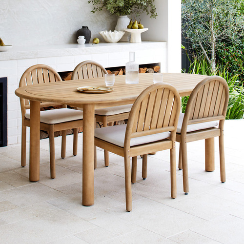 Temple & Webster 4 Seater Corfu Outdoor Dining Table & Chair Set
