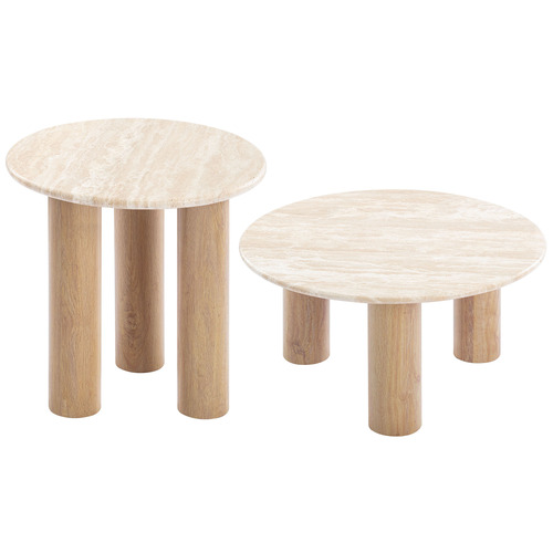 Temple & Webster Arabella Travertine Stone Coffee Table