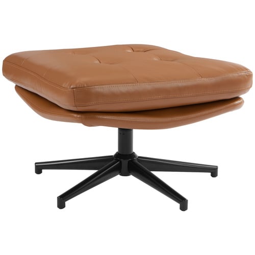 Temple & Webster 2 Piece Brunel Leather Accent Chair & Footstool Set