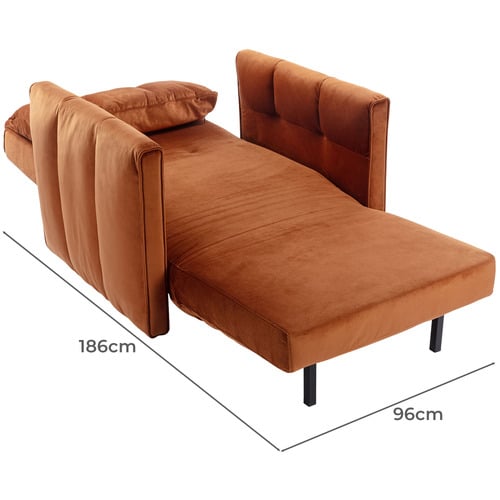 Temple & Webster Echo Velvet Single Sofa Bed