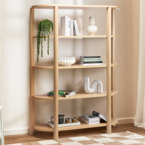 Temple & Webster Dali 5 Tier Curved Premium Bookcase