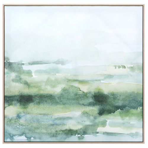 Temple & Webster Soft Sage Landscape Framed Canvas Wall Art