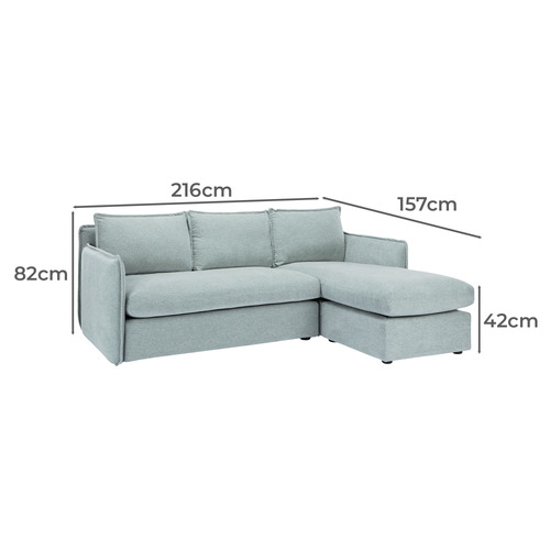 Temple & Webster Thea 3 Seater Sofa with Reversible Chaise