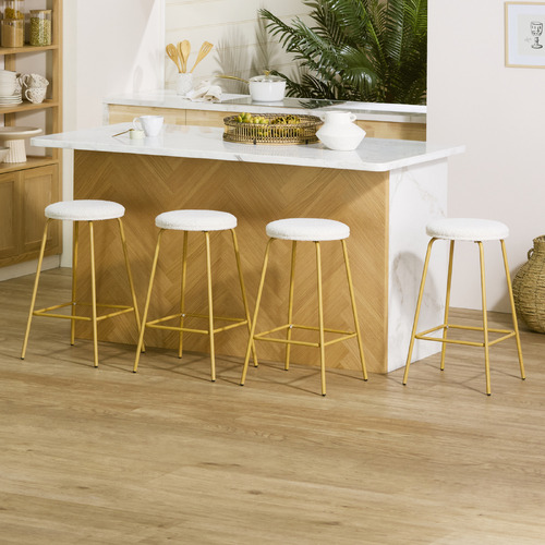 Temple & Webster 68cm Nedda Boucle Bar Stools