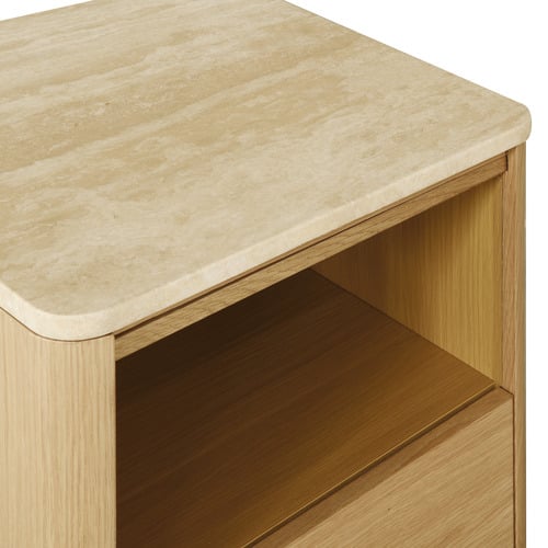 Temple & Webster Ronan Travertine Bedside Table