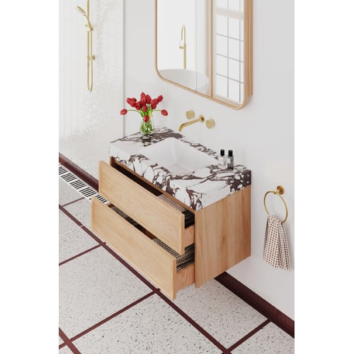 Temple & Webster Viola-Look 900mm Wall-Hung Single Vanity