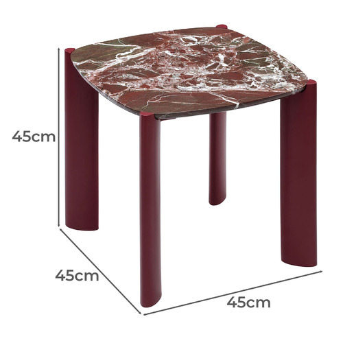 Temple & Webster Marilyn Merlot Marble Side Table