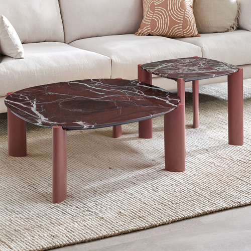 Temple & Webster Marilyn Merlot Marble Side Table