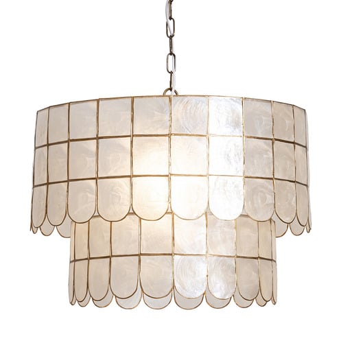 Temple & Webster Idris Capiz Shell Pendant Light