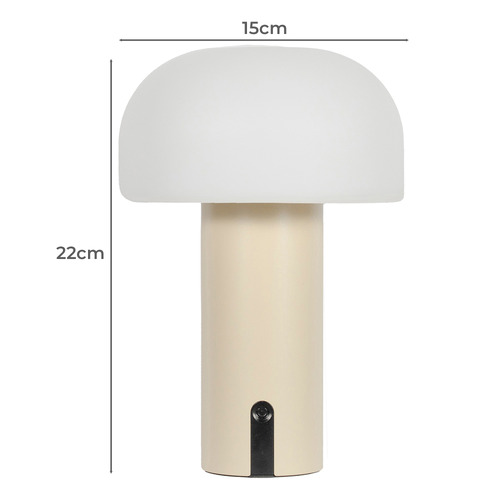 Temple & Webster Jaden Metal Mushroom LED Cordless Touch Table Lamp