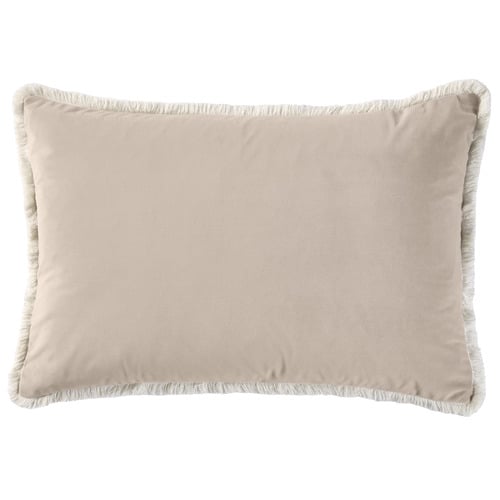 Temple & Webster Orlena Fringed Rectangular Velvet Cushion