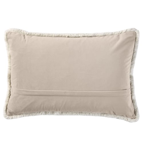 Temple & Webster Orlena Fringed Rectangular Velvet Cushion