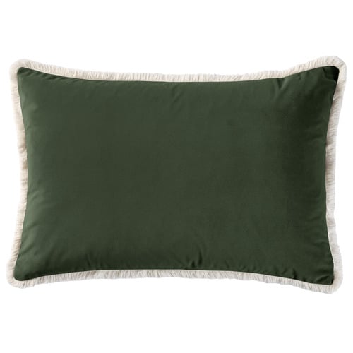 Temple & Webster Orlena Fringed Rectangular Velvet Cushion