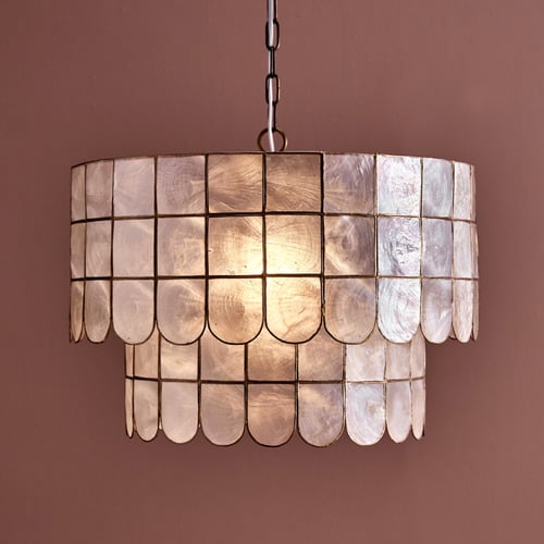 Temple & Webster Idris Capiz Shell Pendant Light
