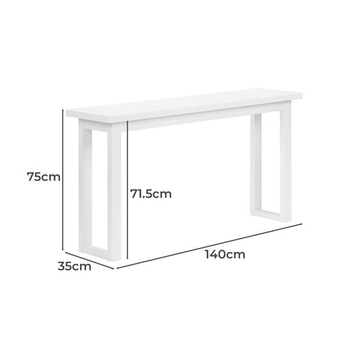 Temple & Webster Ski-Leg Oak Wood Console Table