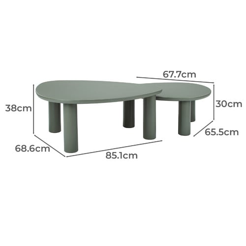 Temple & Webster 2 Piece Nolan Nesting Coffee Table Set