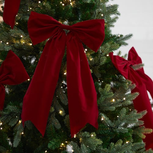 Temple & Webster Large Velvet Bow Christmas Tree Clips